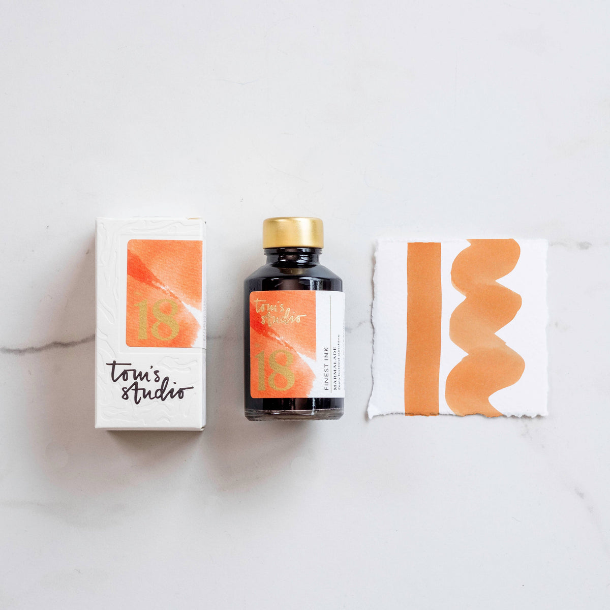 Premium Orange Fountain Pen Ink | Tom's Studio | Scrivener's Tools
