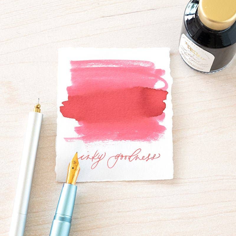 Premium Rose Pink Fountain Pen Ink | Tom's Studio | Scrivener's Tools